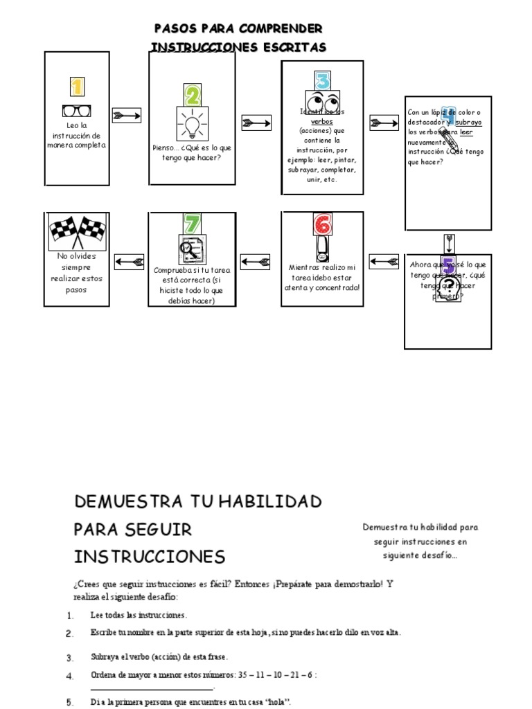 Instrucciones para seguir actividades | PDF