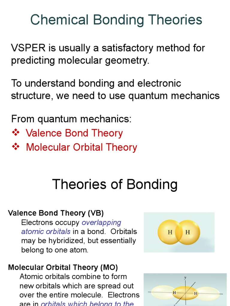 Valence Bond Theory and Hybridization | PDF | Chemical Bond | Molecular ...