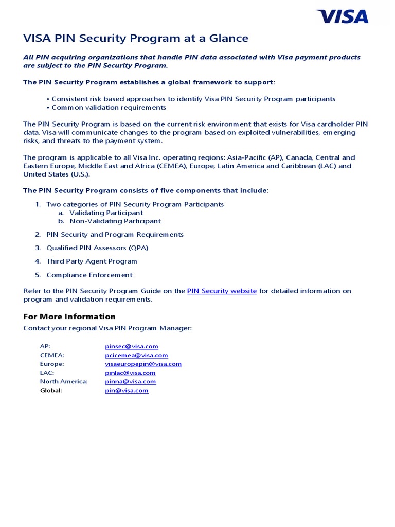 Visa PIN Security Program Overview | PDF | Business