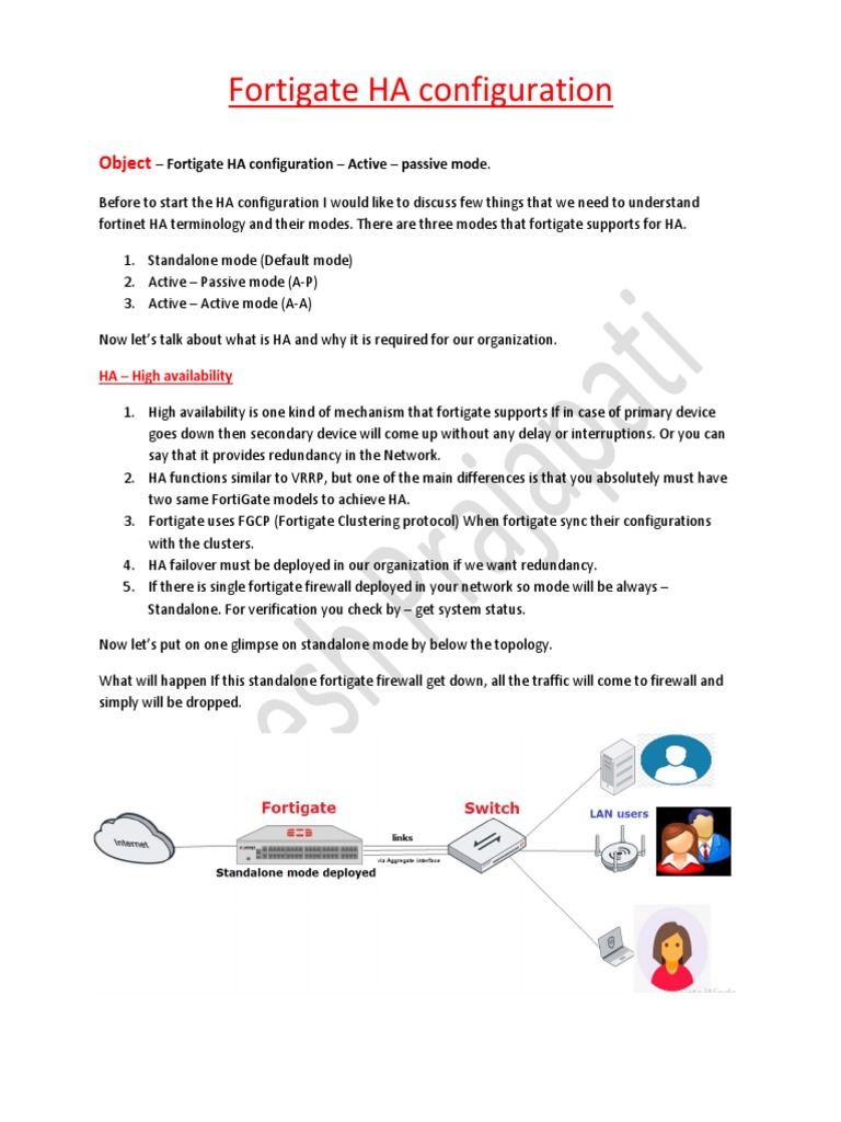 Configuring Active-Passive High Availability on Fortigate Firewalls | PDF | Network Switch ...
