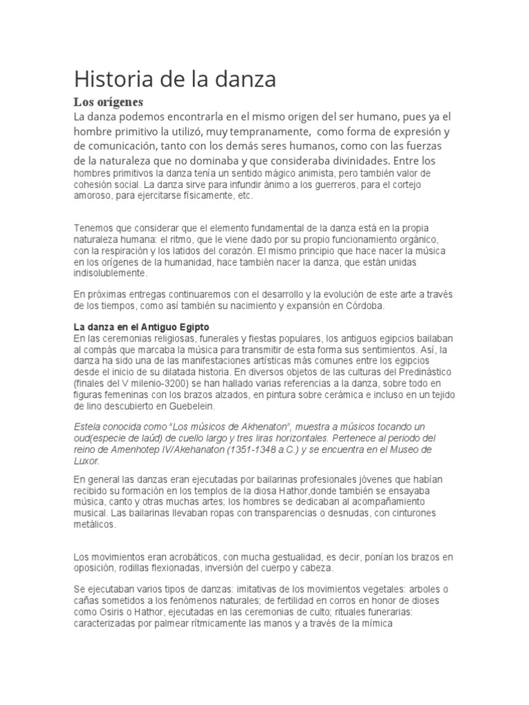 Historia de La Danza | PDF