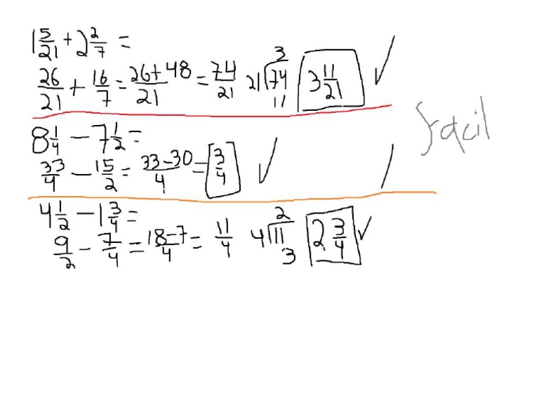 Ejercicios de Fracciones | PDF