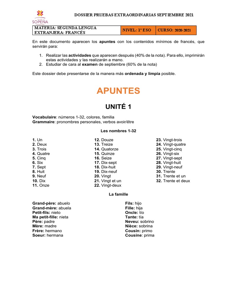 Frances 1º Eso Dossier | PDF | Fenómenos Meteorológicos | Naturaleza