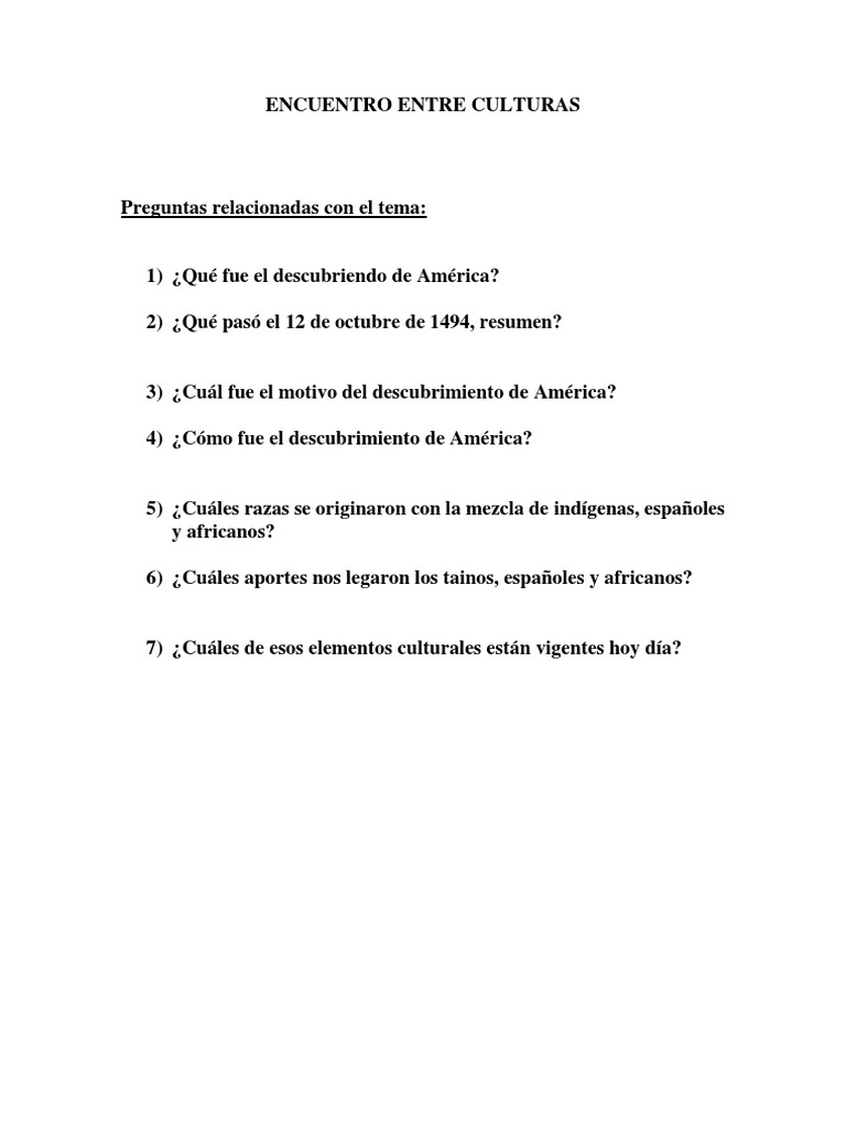 Encuentro Entre Culturas | PDF