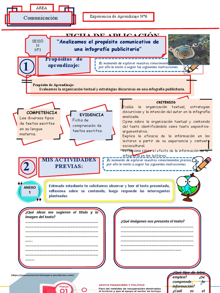 4° Ficha de Aplicación-Sesión.3-Sem.2-Exp.6-Com | Descargar gratis PDF | Aprendizaje | Infografia