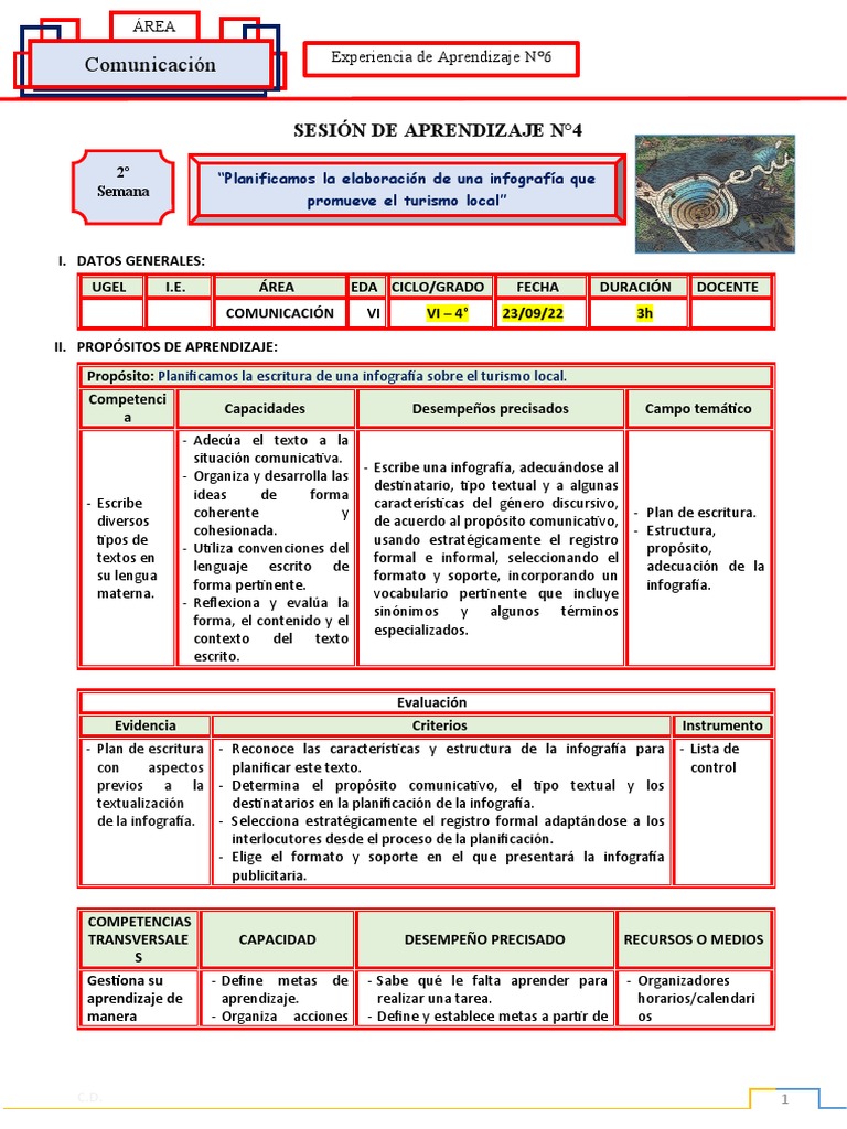 4° Sesión de Aprendizaje 4-Sem.2-Exp.6-Com | PDF | Aprendizaje | Planificación