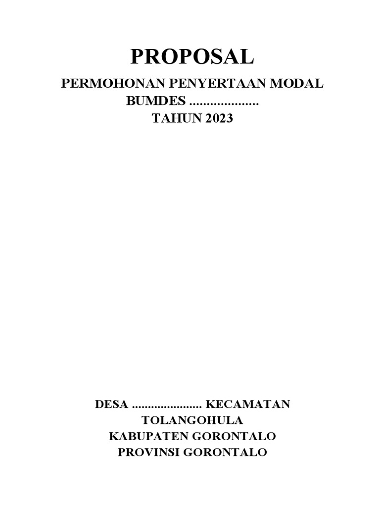 Proposal Bumdesa 2022 | PDF