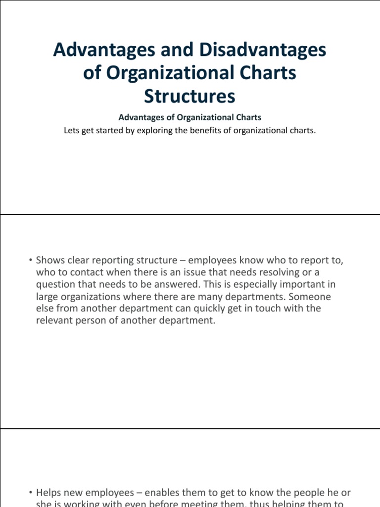 Advantages and Disadvantages of Organizational Charts Structures | PDF