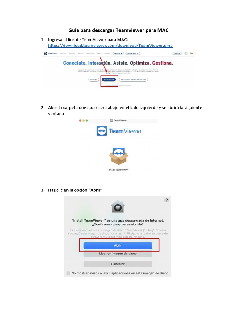 3. Guía para instalar TeamViewer para MAC | PDF