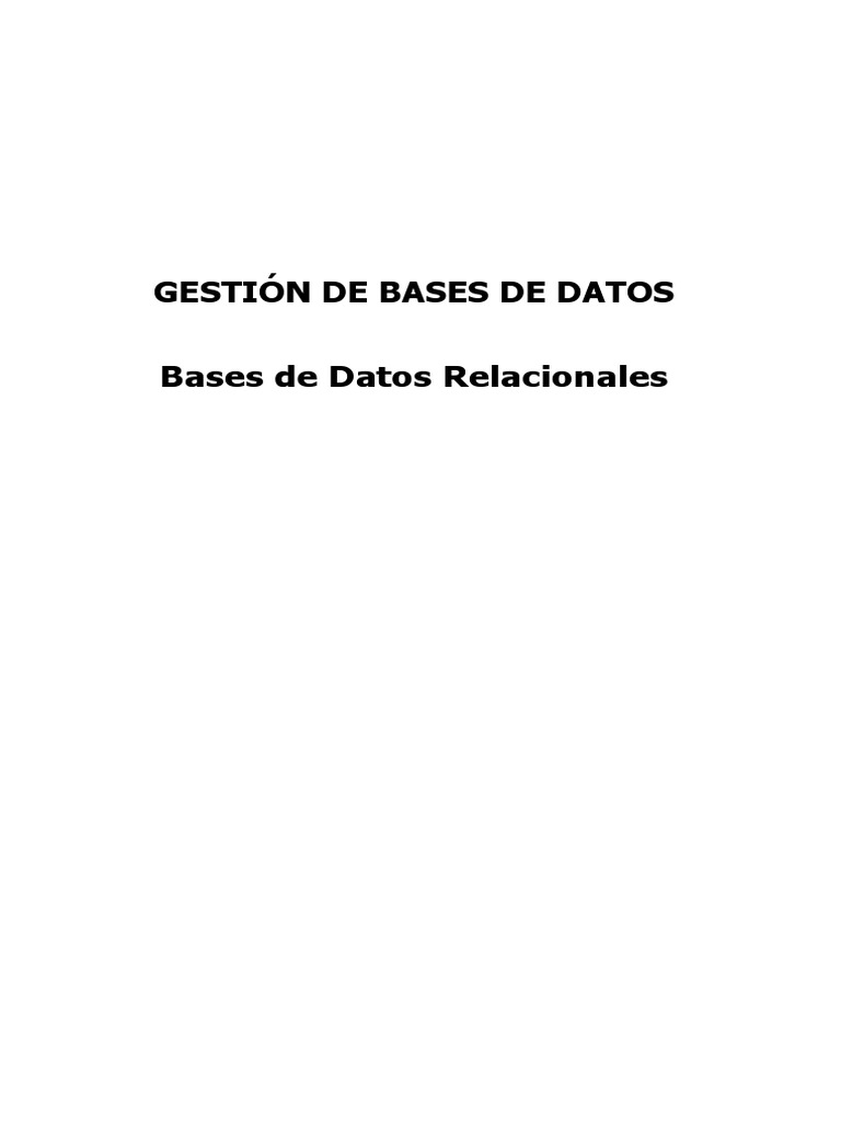 BD Relacionales | PDF | Base de datos relacional | Bases de datos