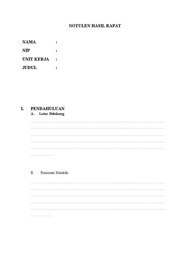 NOTULEN HASIL RAPAT Seminar | PDF