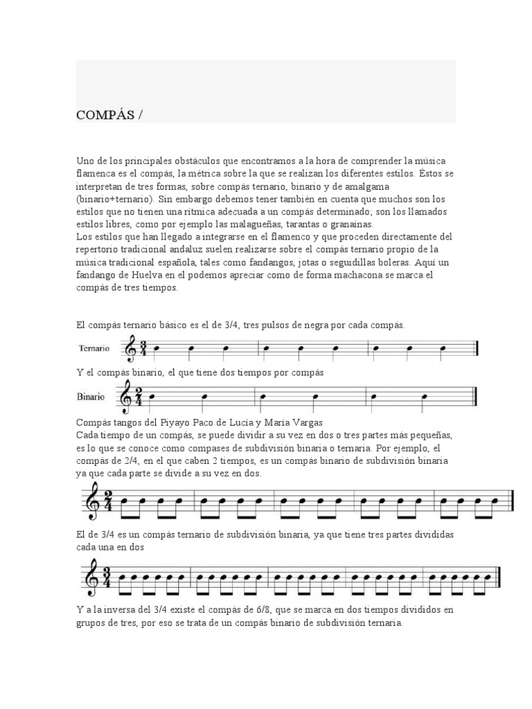 Compas | PDF | Ritmo | Elementos de la música