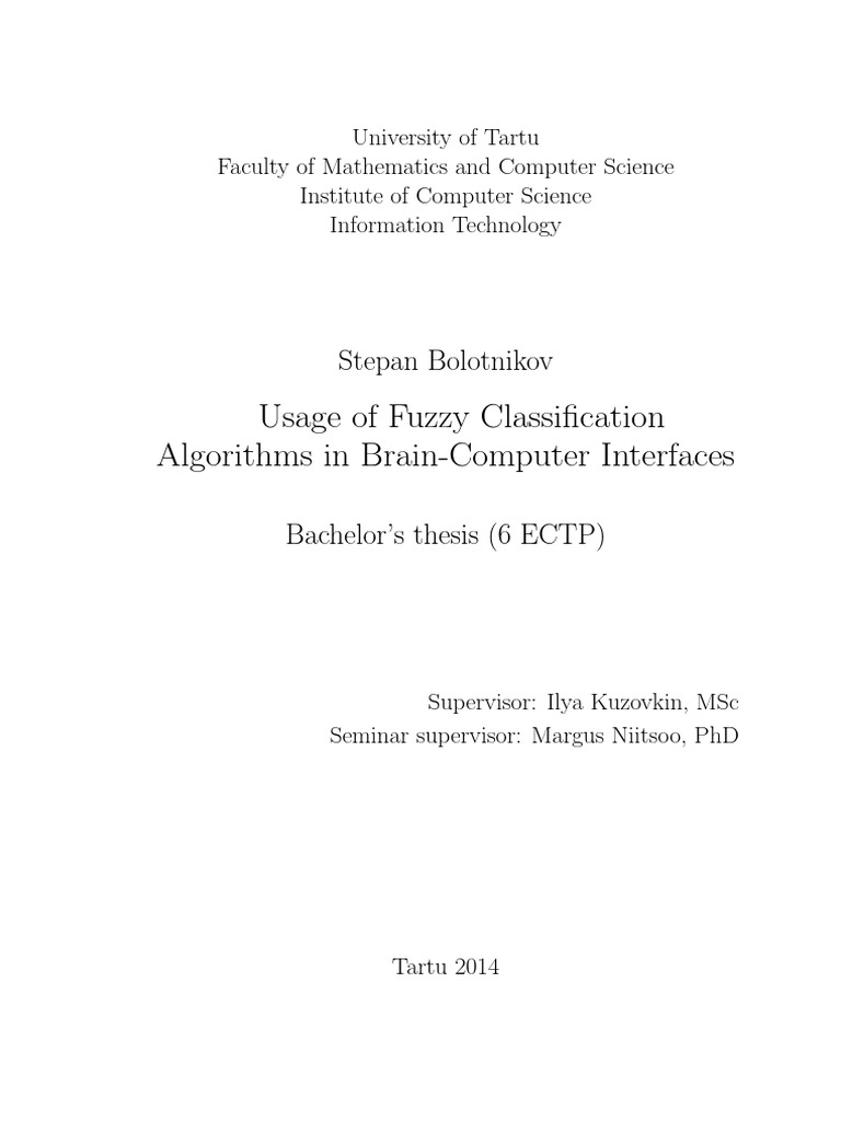 Stepan Bolotnikov Usage of Fuzzy Classification Algorithms in Brain ...
