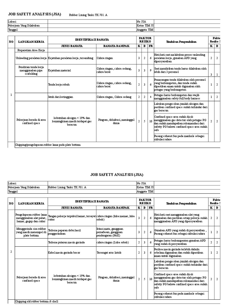 JSA Rubber Linning Tangki | PDF