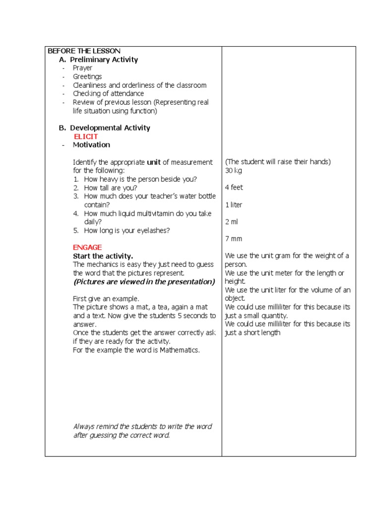 BEFORE THE LESSON Example | PDF | Function (Mathematics) | Multiplication