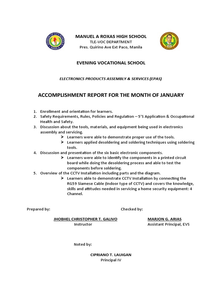 ACCOMPLISHMENT REPORT-2022-epas-EVS | PDF