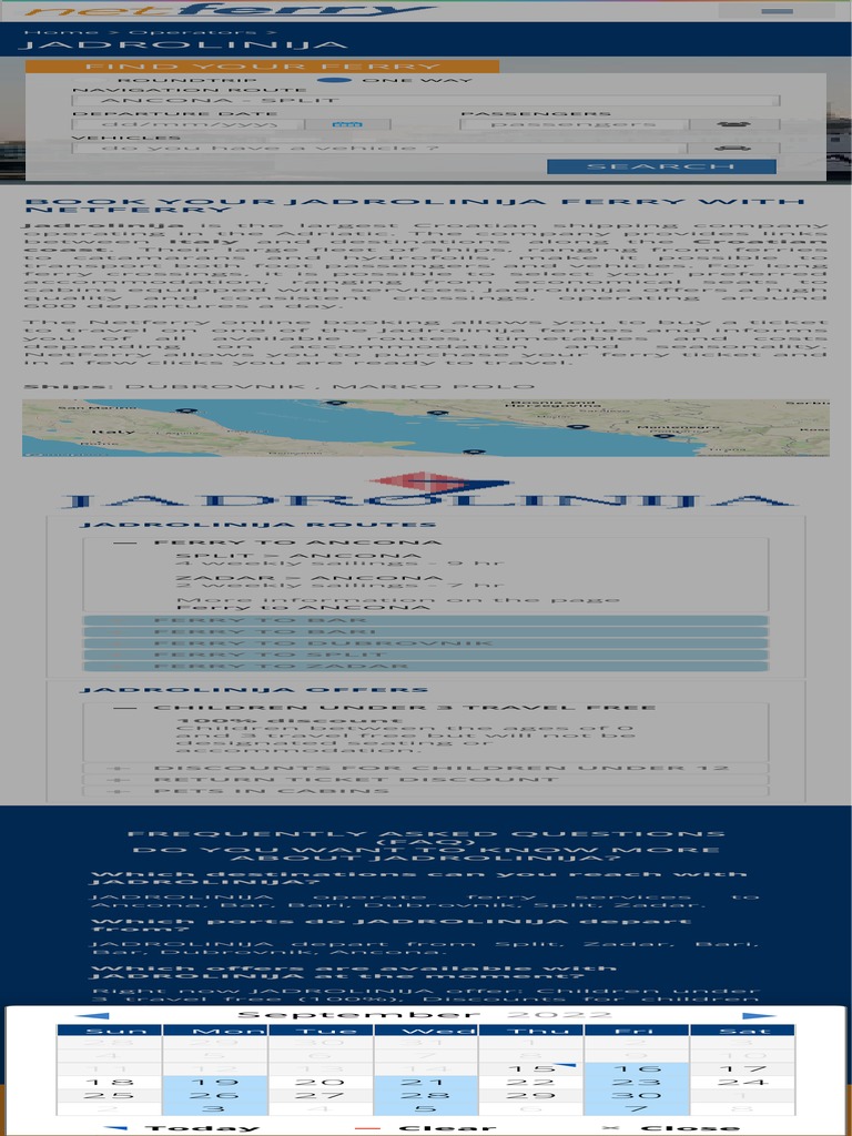 Jadrolinija Ferry Booking, Timetables and Prices 2022 NetFerry | PDF