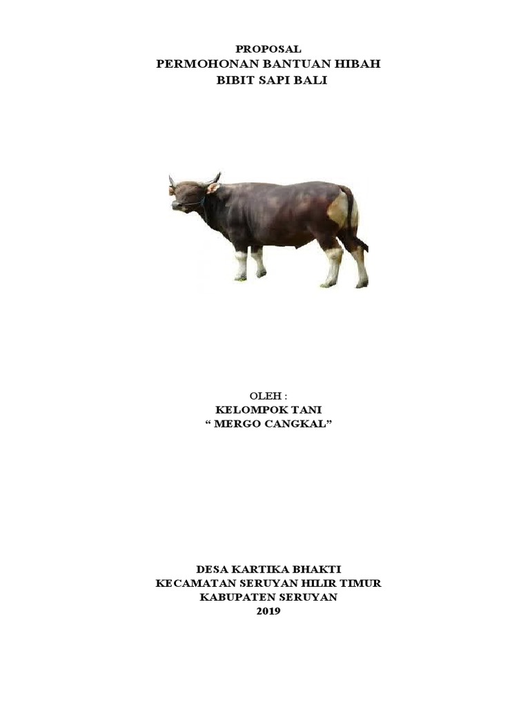 Proposal Bibit Sapi Bali Kelompok Mergo Cangkal | PDF