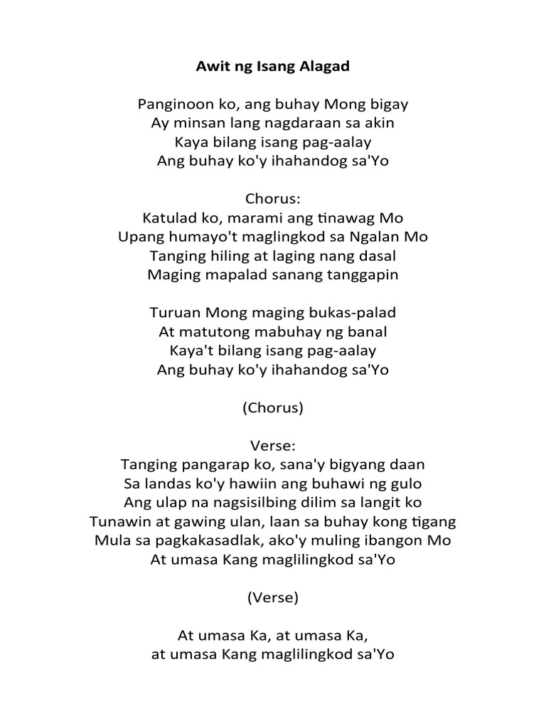 Awit NG Isang Alagad | PDF