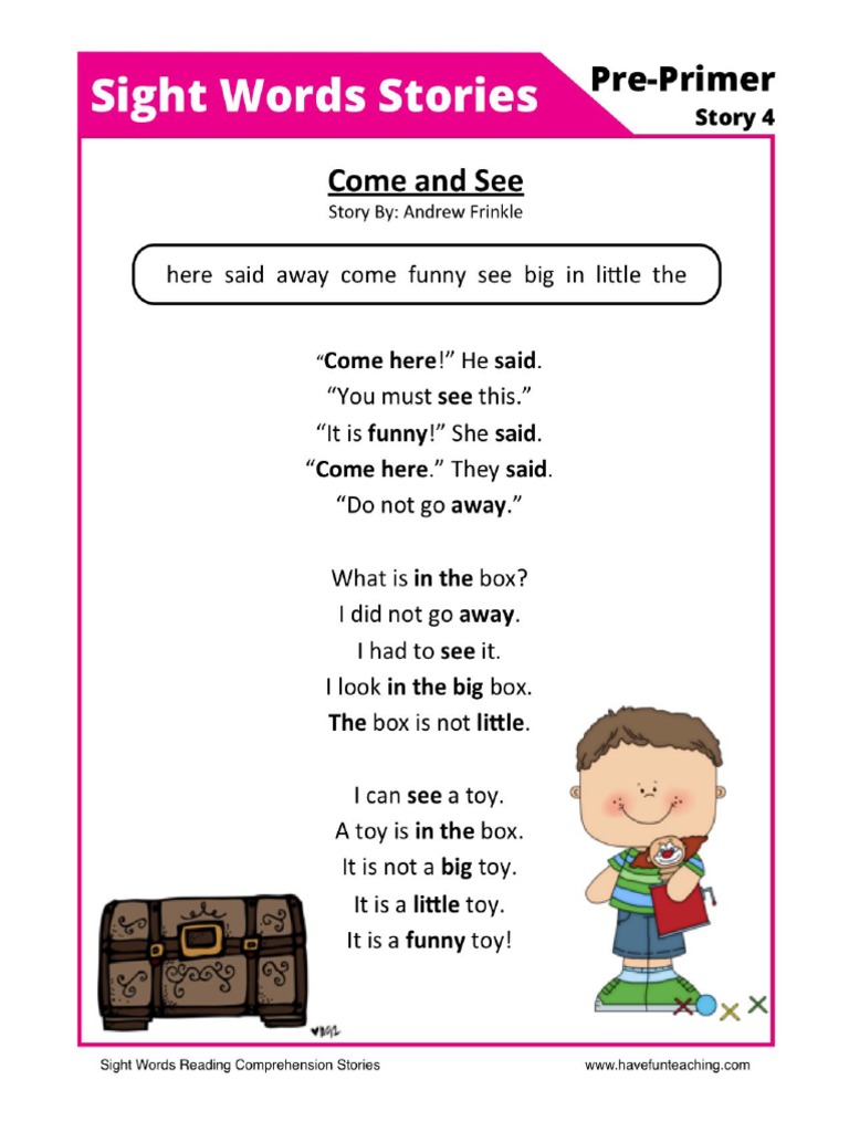 Free Sight Words Reading Comprehension 4 | PDF