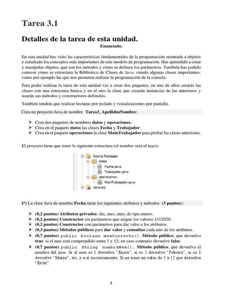 Tarea 32 Enunciado Pdf Programación Constructor Programación Orientada A Objetos 