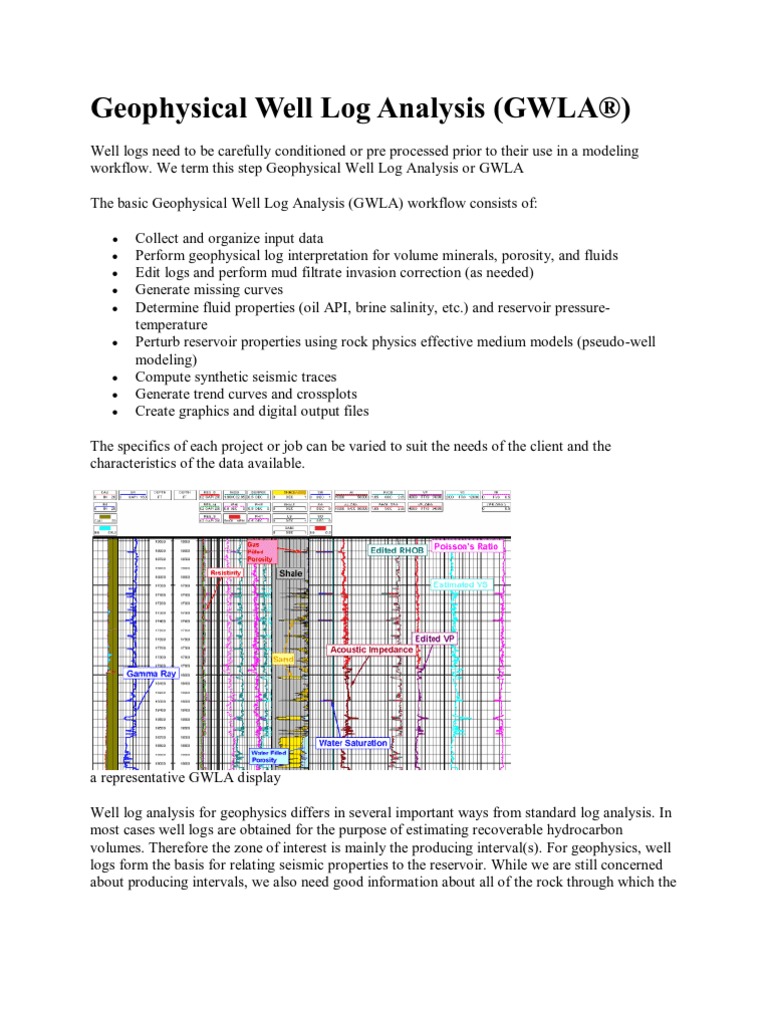 Geophysical Well Log Analysis | PDF