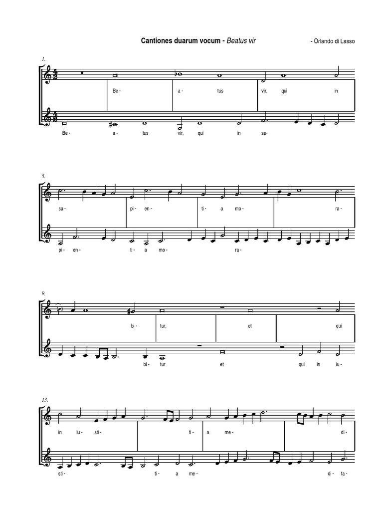 Lassus Two Voice Counterpoint | PDF