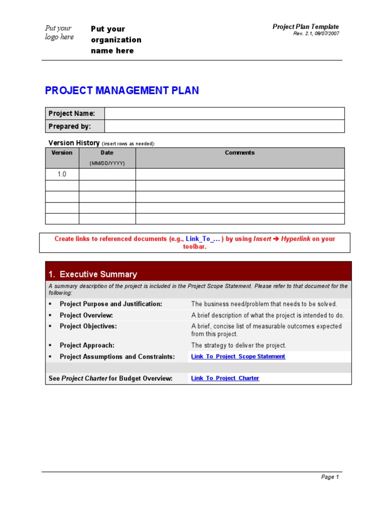 Project Plan Template | PDF | Business