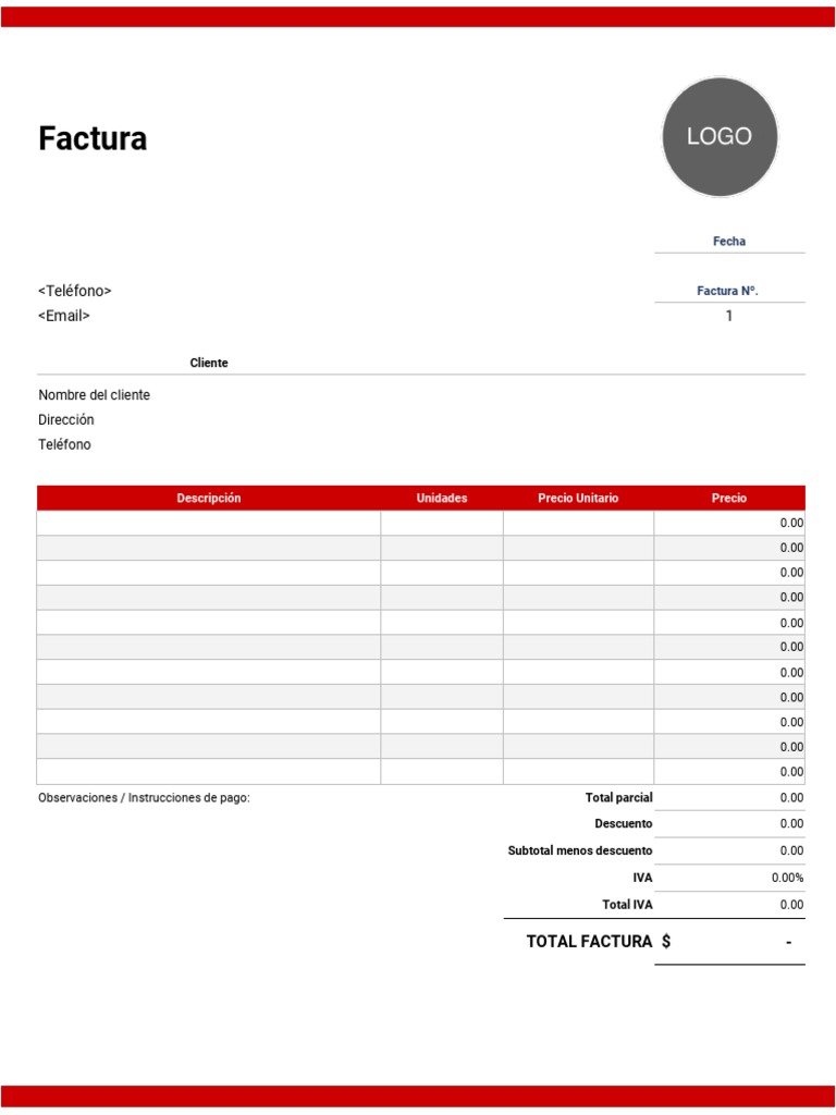 Modelo de Factura Descargable | PDF