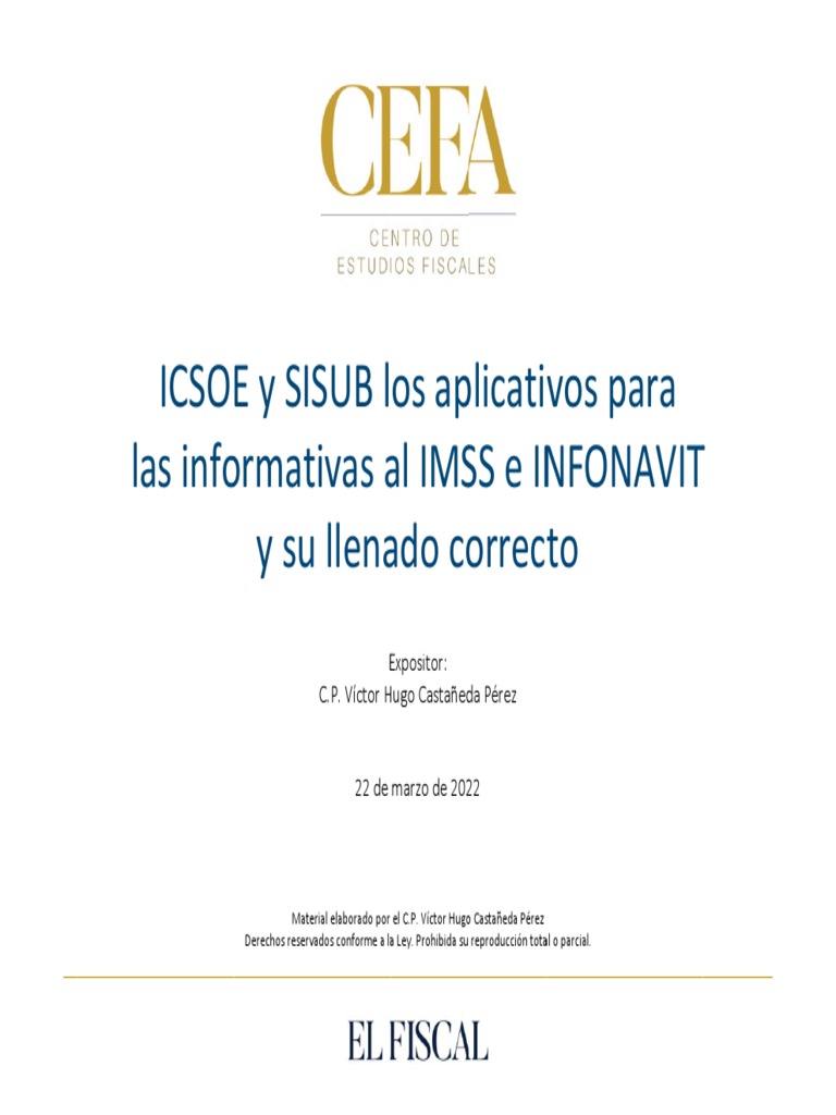 ICSOE y SISUB Los Aplicativos para Las Informativas Al IMSS e INFONAVIT 1 | PDF