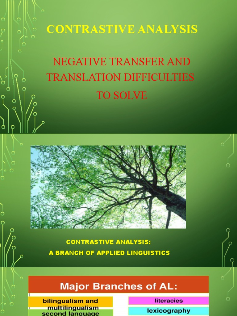 CONTRASTIVE ANALYSIS Causes That May Lead To Negative Transfer | PDF | Word | Linguistics