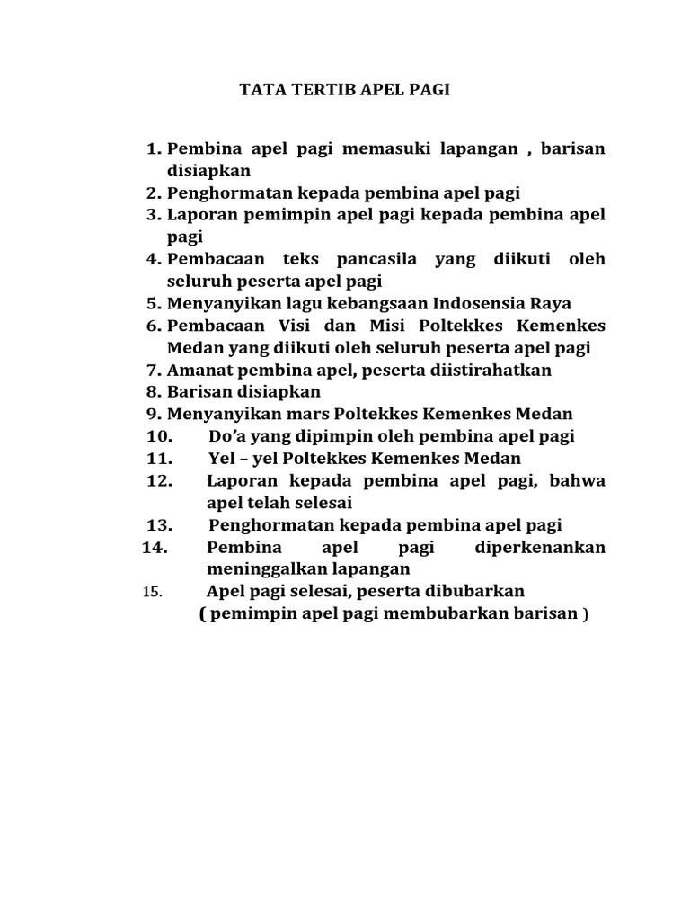 Tata Tertib Apel Pagi | PDF
