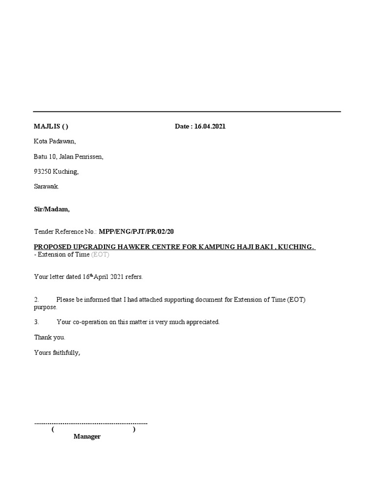 Example (EOT) Letter 2 | PDF