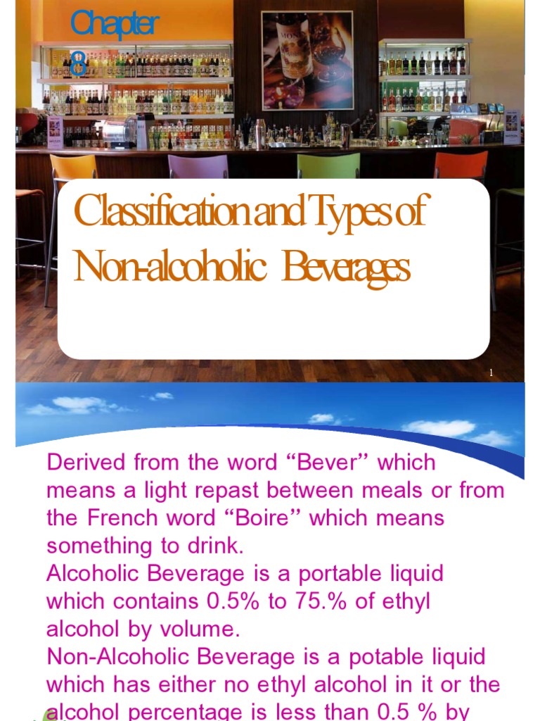 Chapter 8 Classification and Types of Non Alcoholic Beverages | PDF