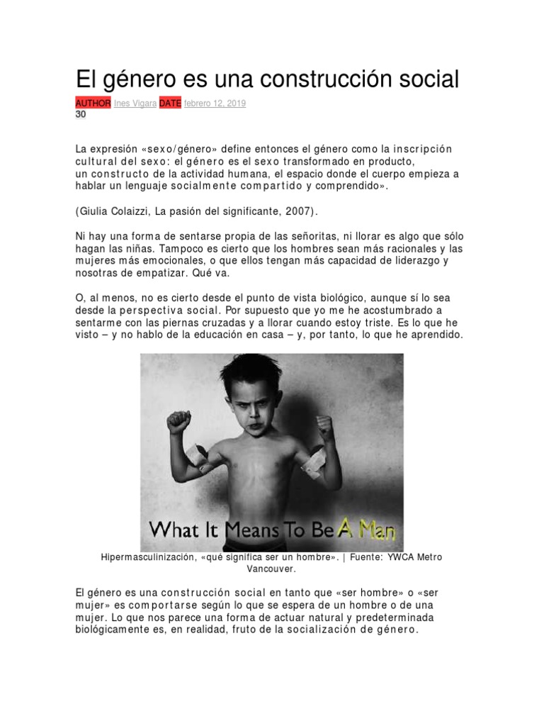 El Género Es Una Construcción Social | PDF