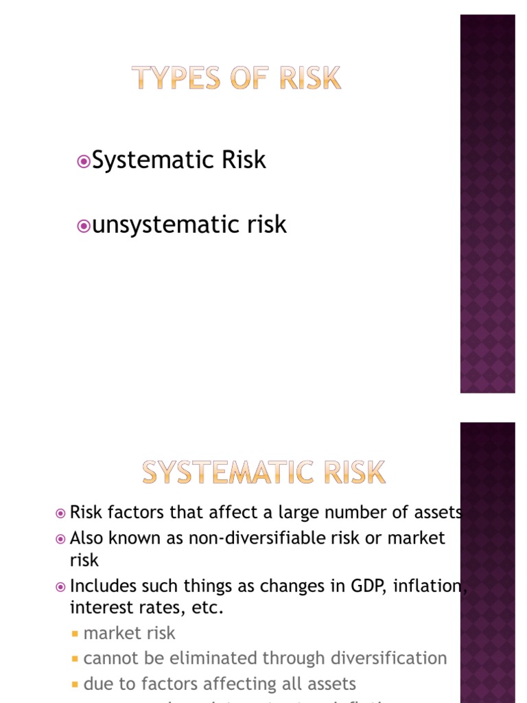 Understanding Unsystematic Risk and Beta | PDF | Financial Risk | Beta ...