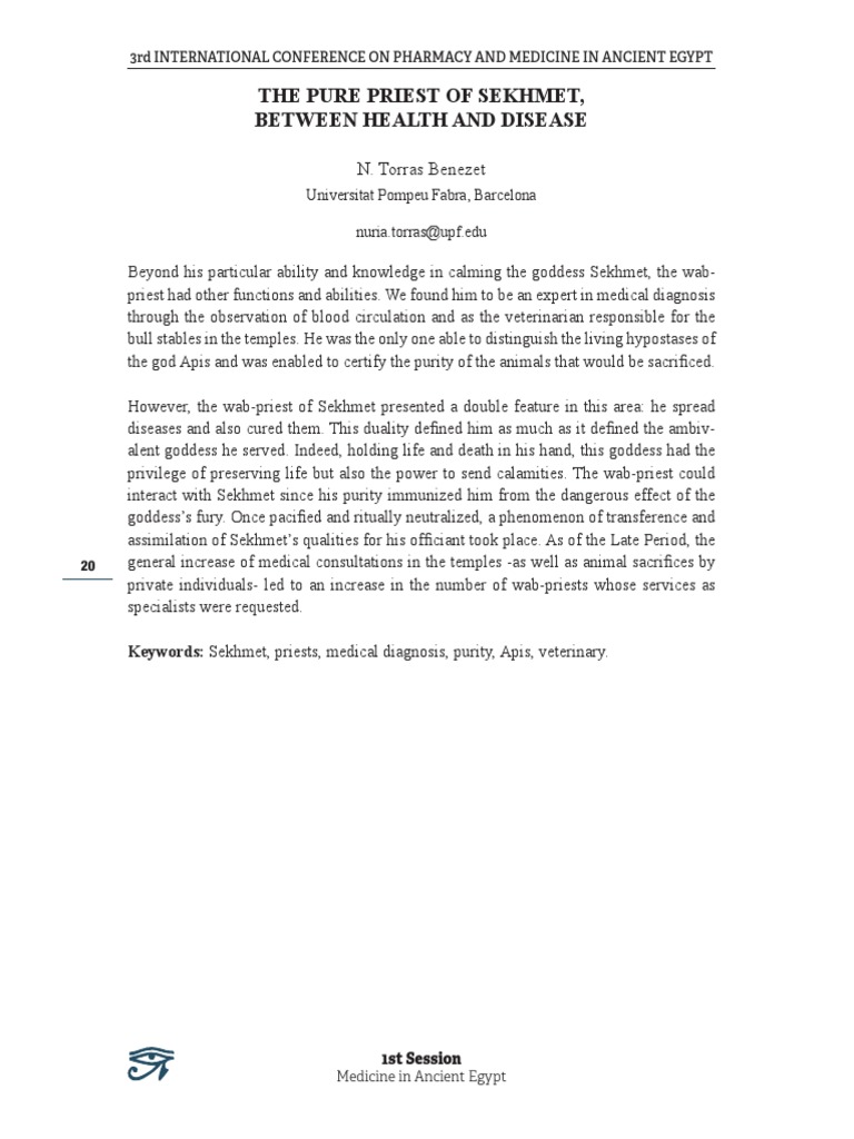 Ancient Egyptian Medical Priests | PDF | Wellness | Religion & Spirituality