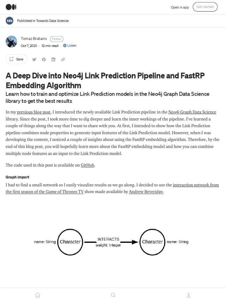 A Deep Dive Into Neo4j Link Prediction Pipeline And Fastrp Embedding Algorithm Pdf Applied