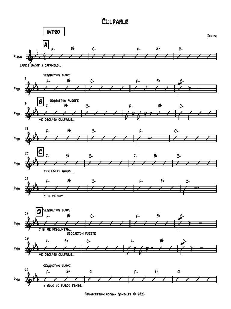 Culpable - Partitura Completa | PDF