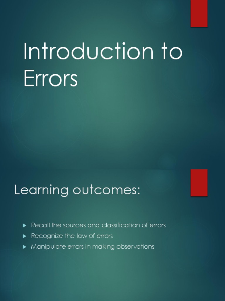 Introduction To Errors | PDF | Surveying | Measurement