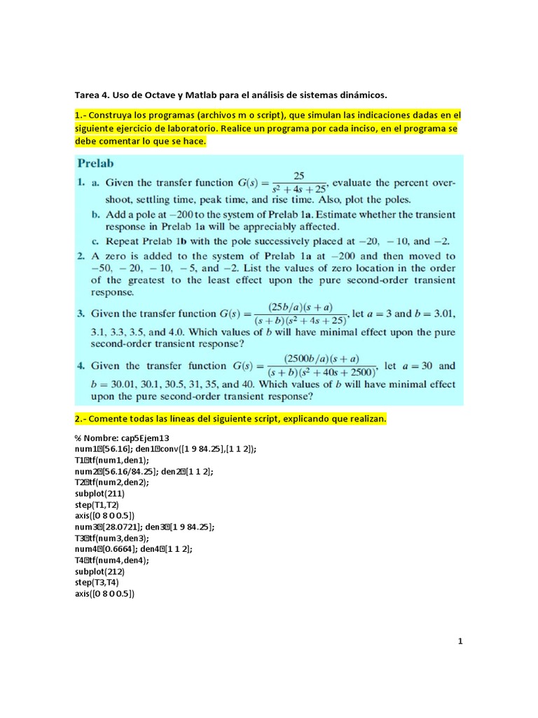 Tarea 4. Octave y Matlab | PDF | Informática | Ingeniería de software