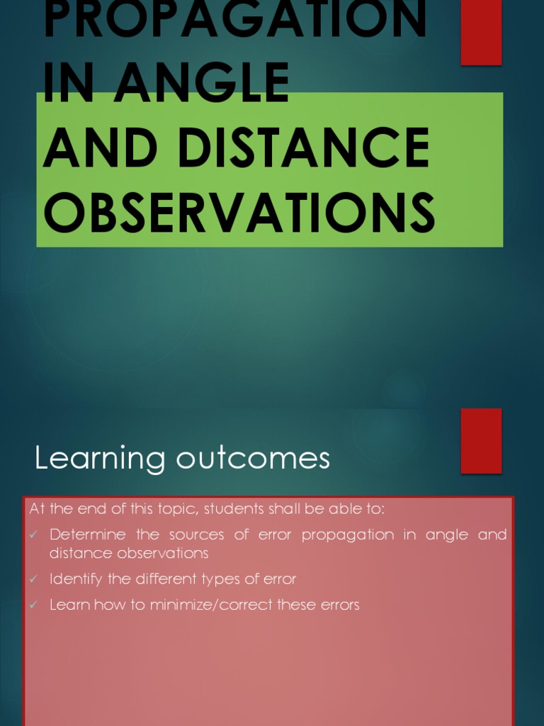 Error Propagation in Angle and Distance Observations | PDF | Science Error Propagation in Angle and Distance Observations | PDF | Science