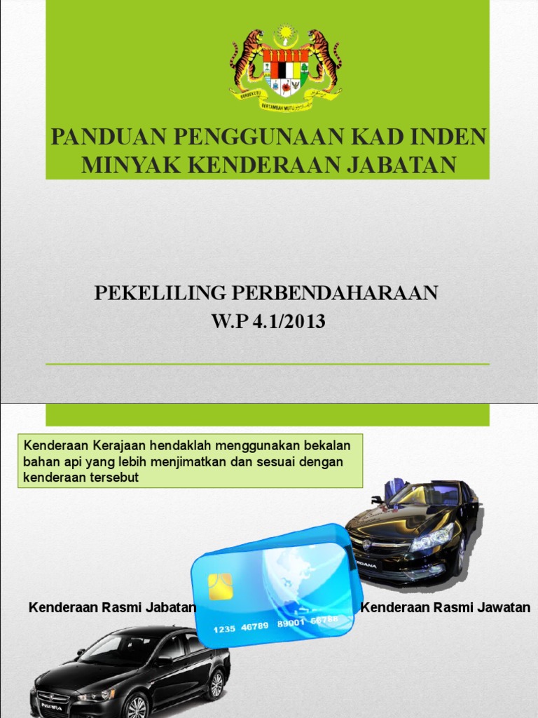 Panduan Penggunaan Kad Inden Minyak Kenderaan Jabatan | PDF