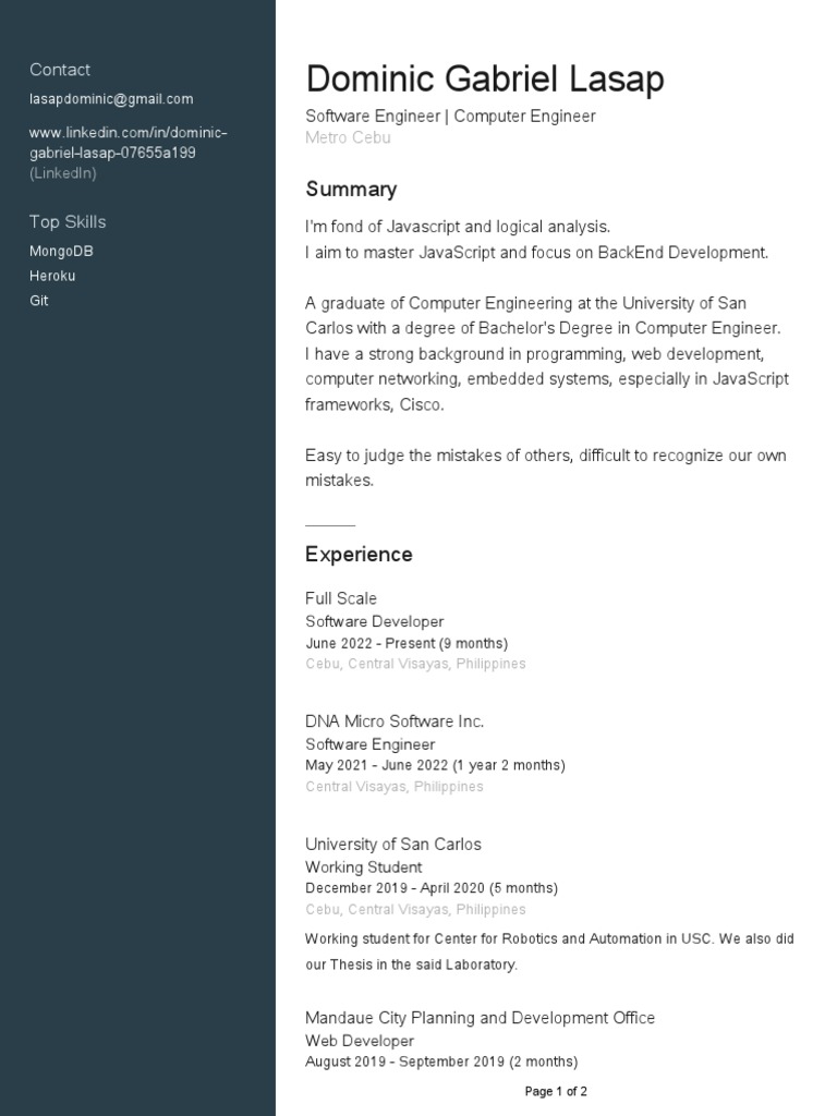 My Resume | PDF | Computer Engineering | Engineer