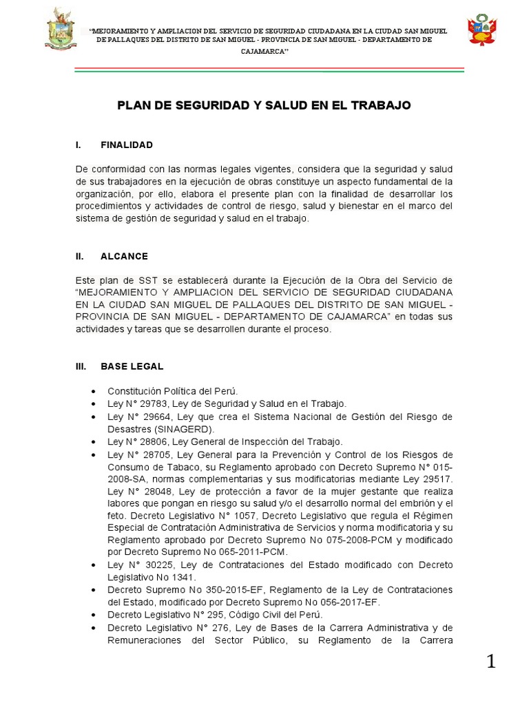 3.1 Plan de Seguridad y Salud en El Trabajo | Descargar gratis PDF | Valores | Seguridad y salud ...