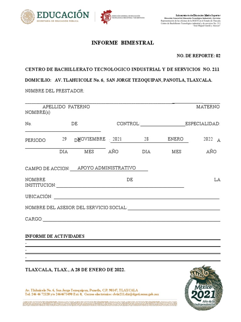 2 Informe Bimestral | PDF