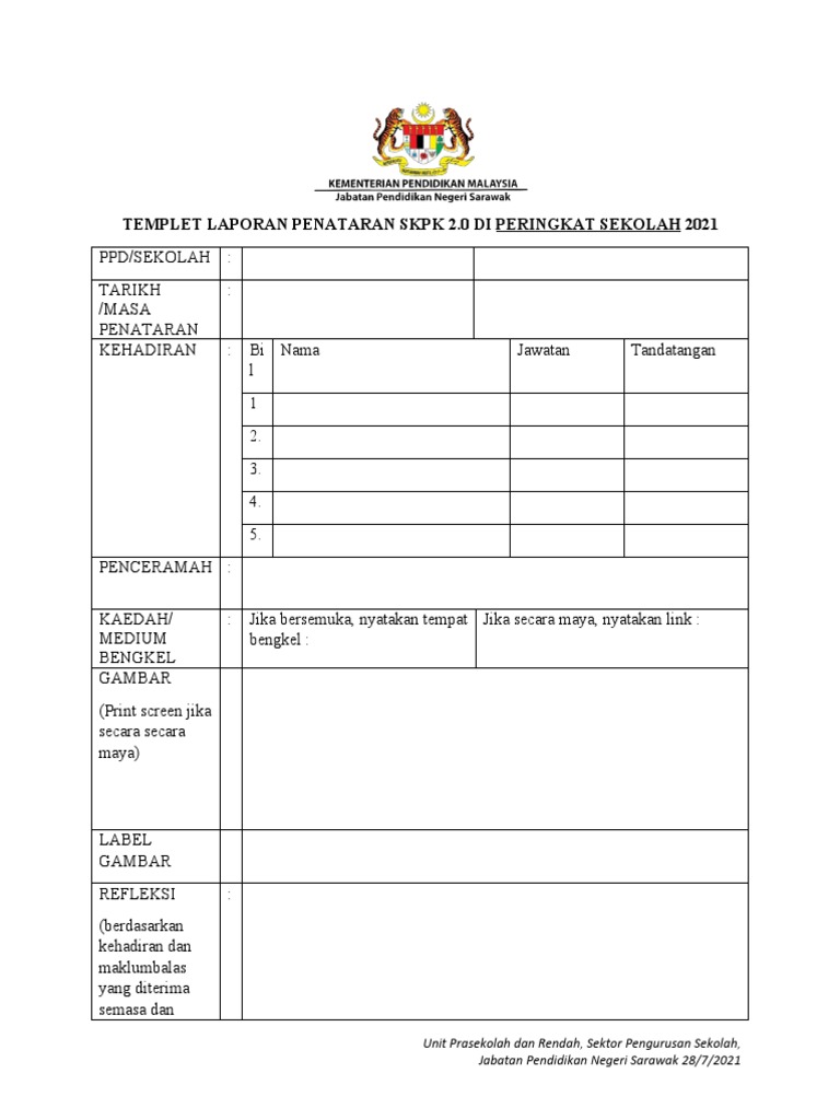 Sekolah-Templet Laporan Penataran SKPK 2.0 | PDF