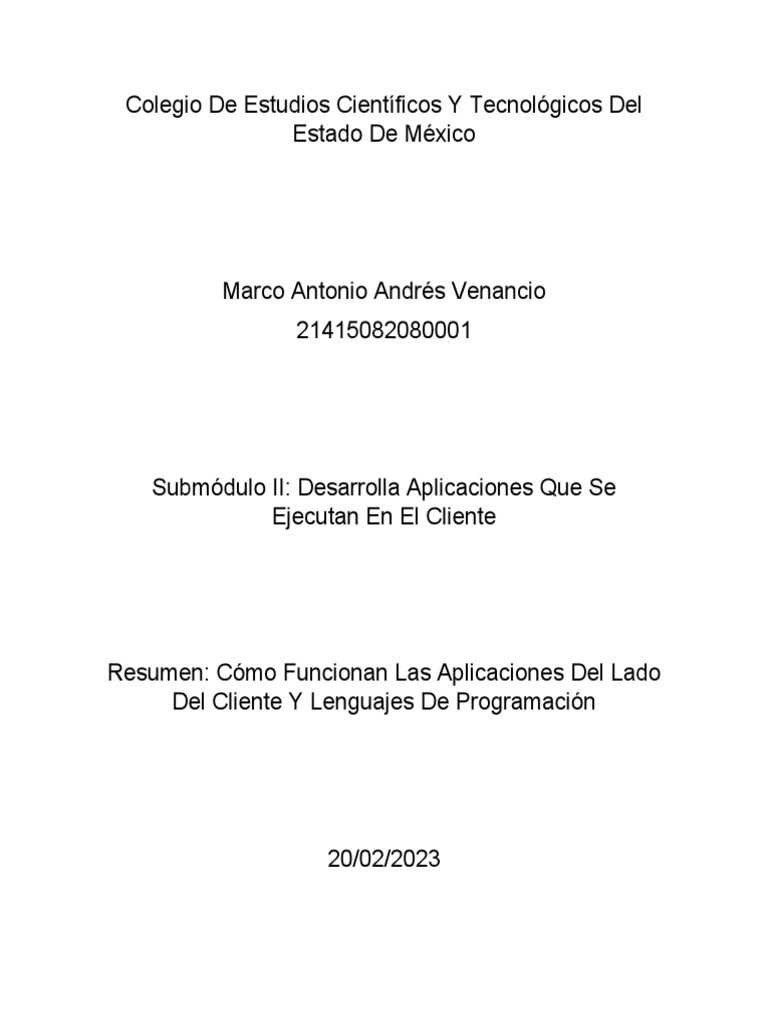 Resumen 1 Submodulo Ii | PDF