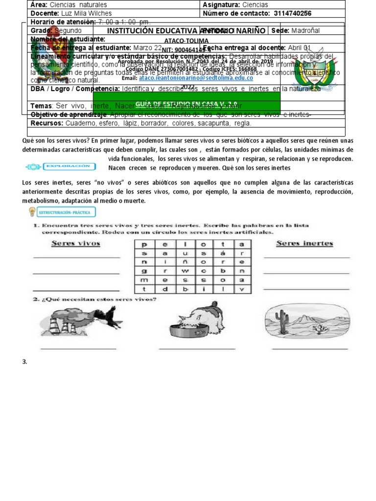 Guía Ciencias y Sociales 2 | PDF | Cognición | Science
