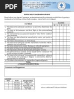 Validation Sheet For Research Questionnaire | PDF